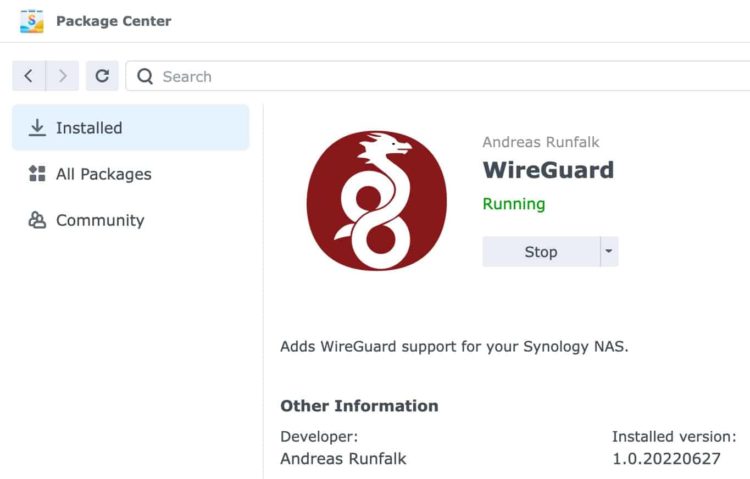 Using Wireguard with your Synology Docker Containers