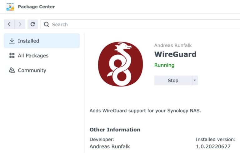 Using Wireguard with your Synology Docker Containers