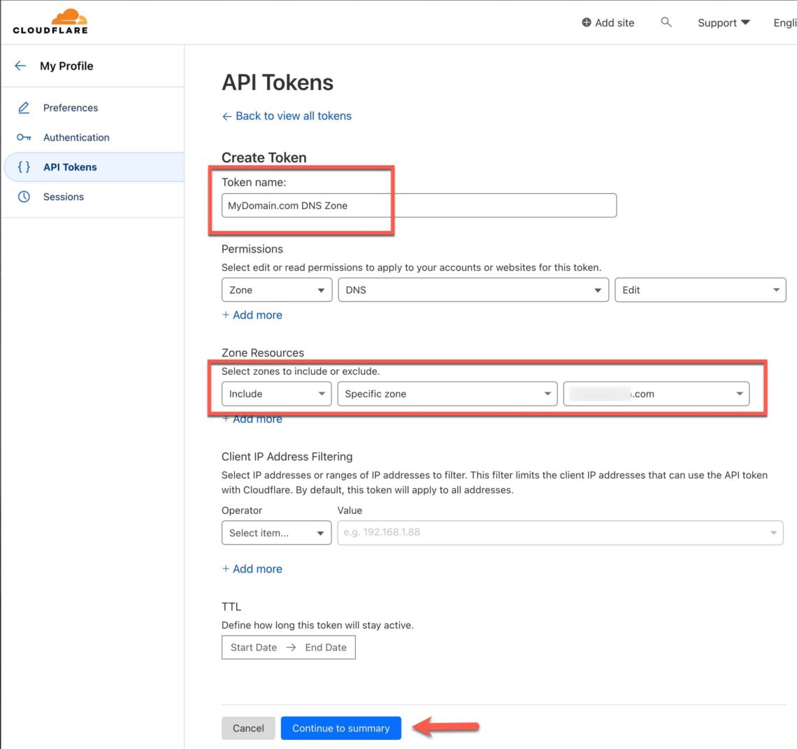 Getting your Cloudflare Zone API Key and Account ID